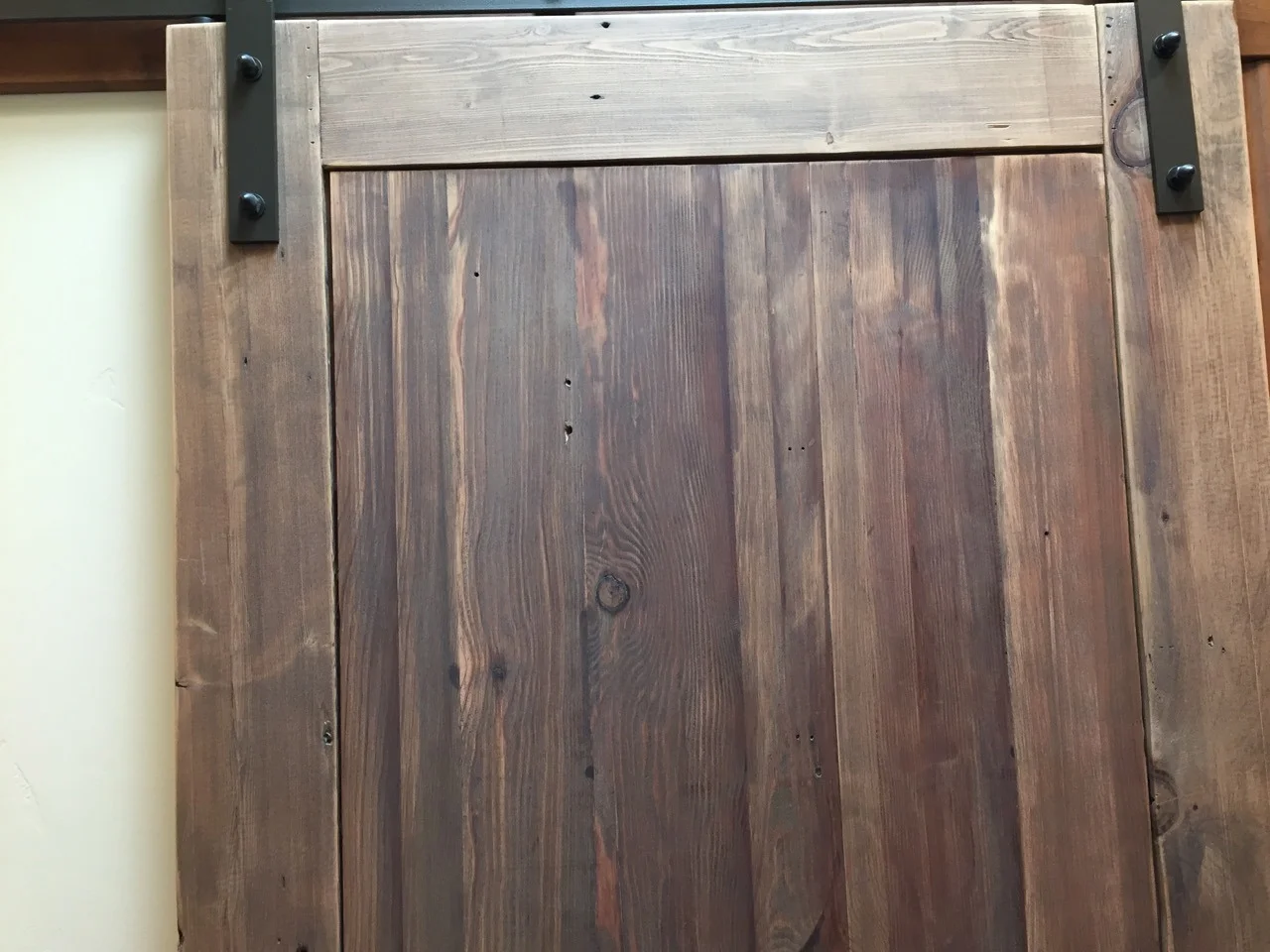 Sliding Barn Door Stained Brown — Barn Wood Furniture - Rustic Barnwood ...