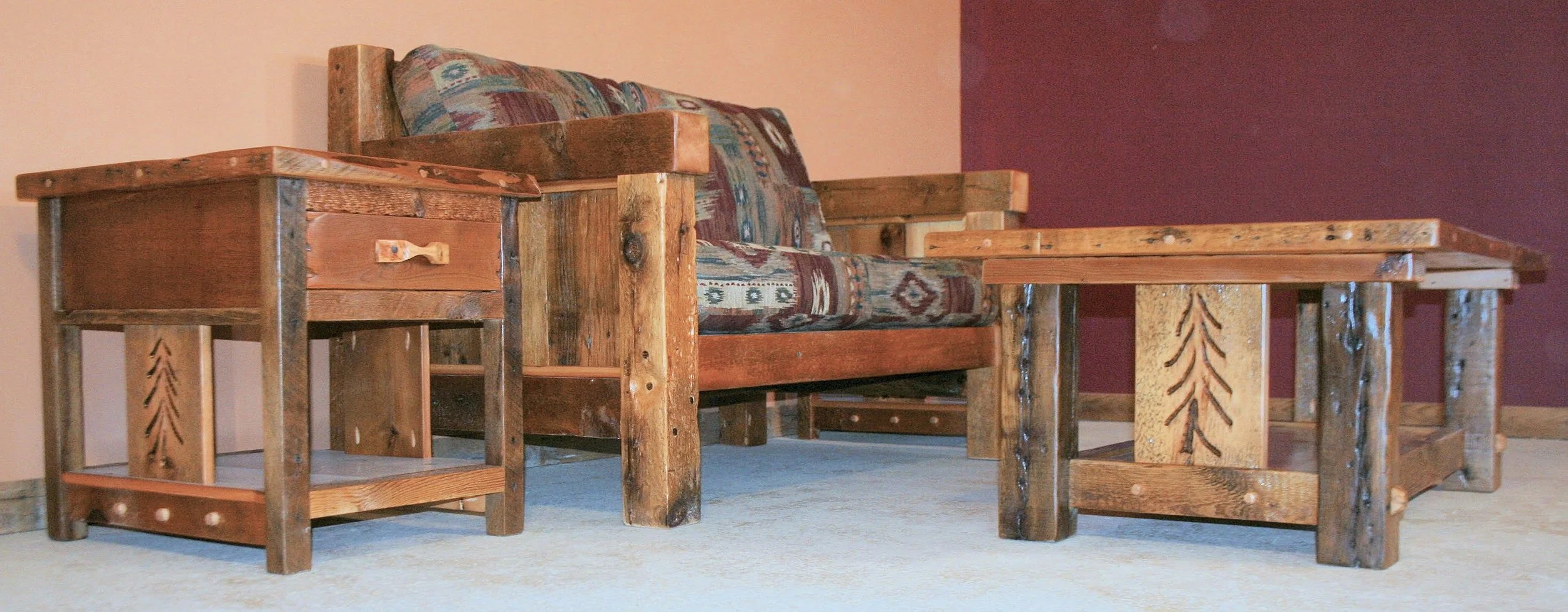 Barn Wood Furniture - Rustic Barnwood and Log Furniture By Vienna Woodworks