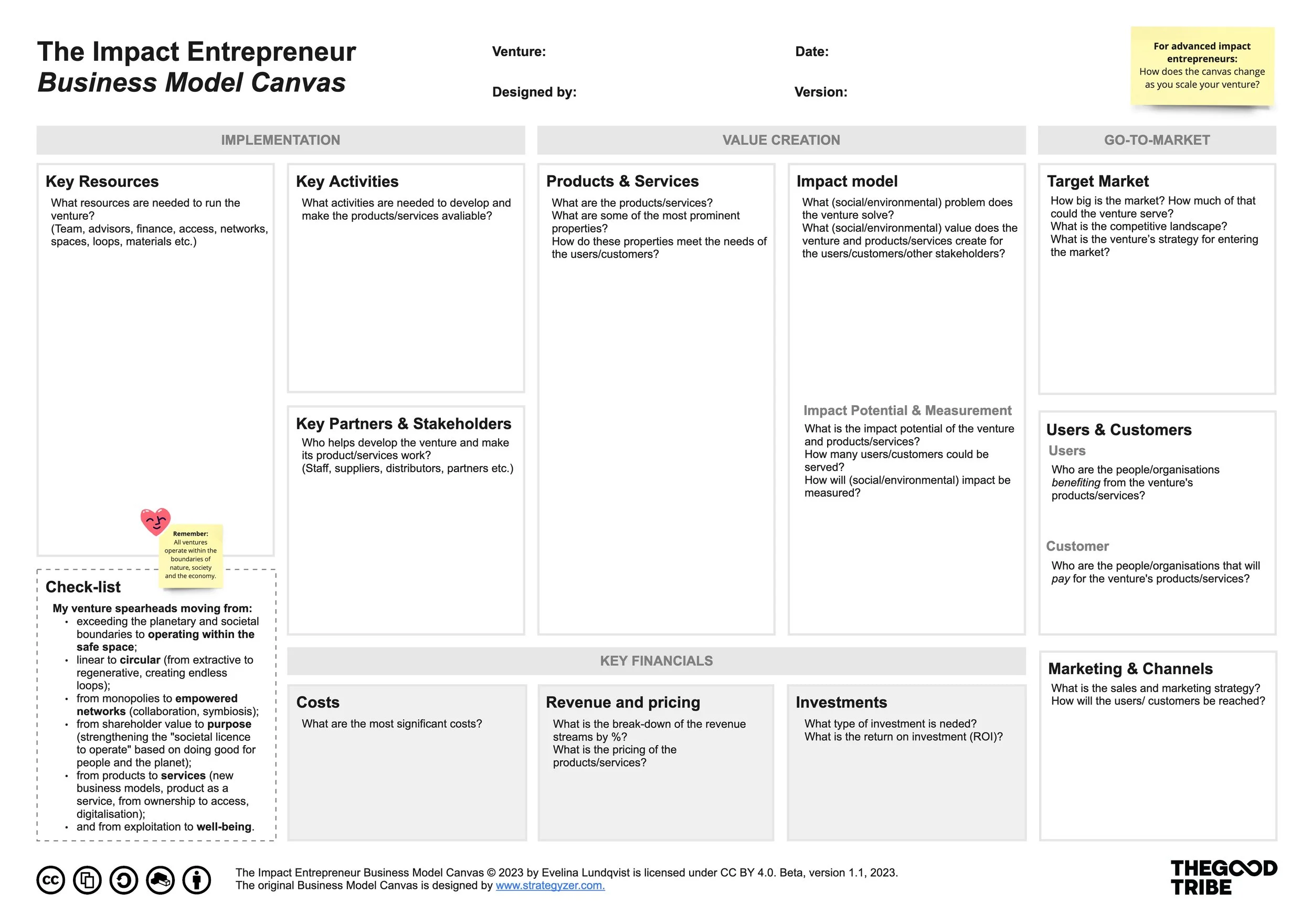 Impact Entrepreneur Business Model Canvas — The Good Tribe