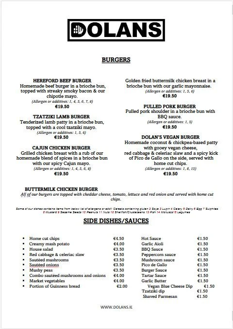 Food — Dolan's Live Music Venue & Food