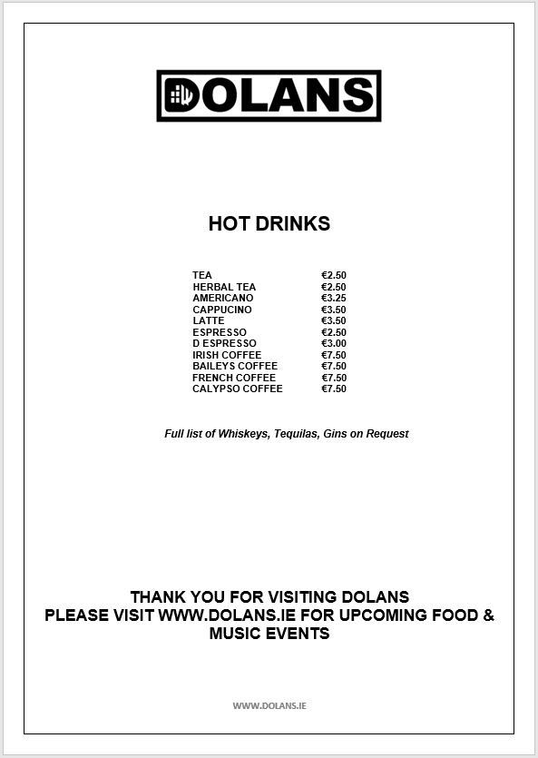 Food — Dolan's Live Music Venue & Food