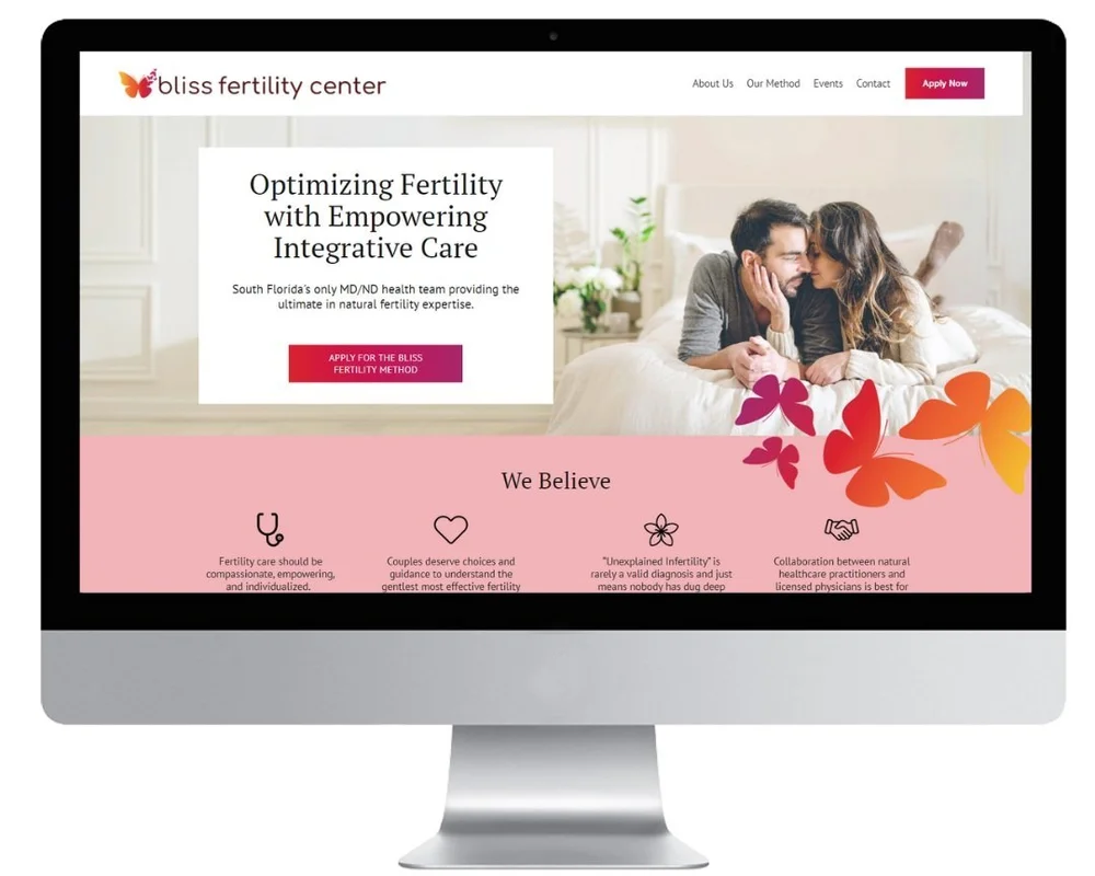 Bliss Fertility Center Optimized Local SEO with Custom Site