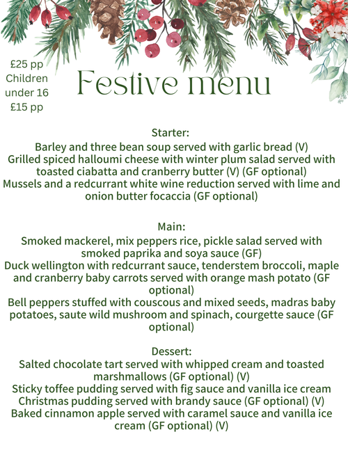 The Menus — Dukes Folly Hotel