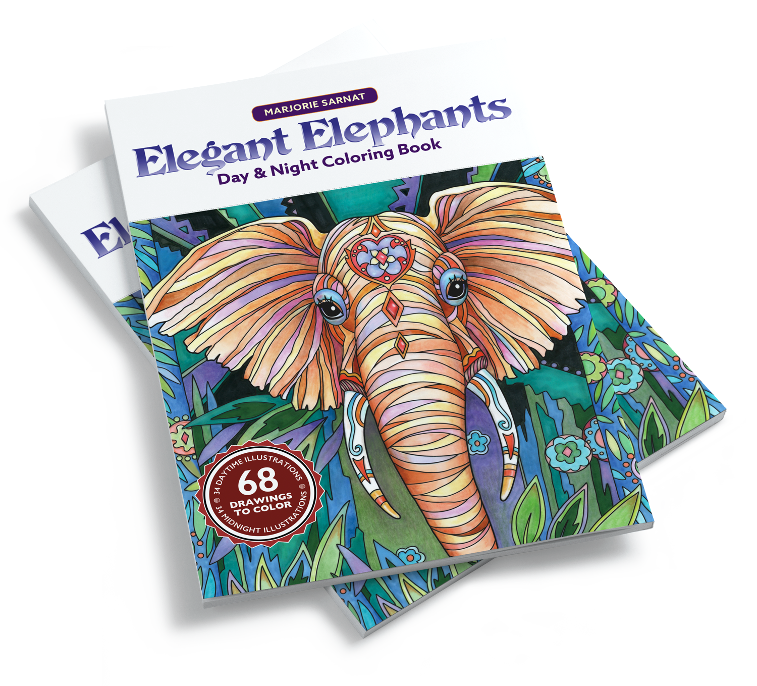 Elegant Elephants Day & Night — Marjorie Sarnat Design & Illustration