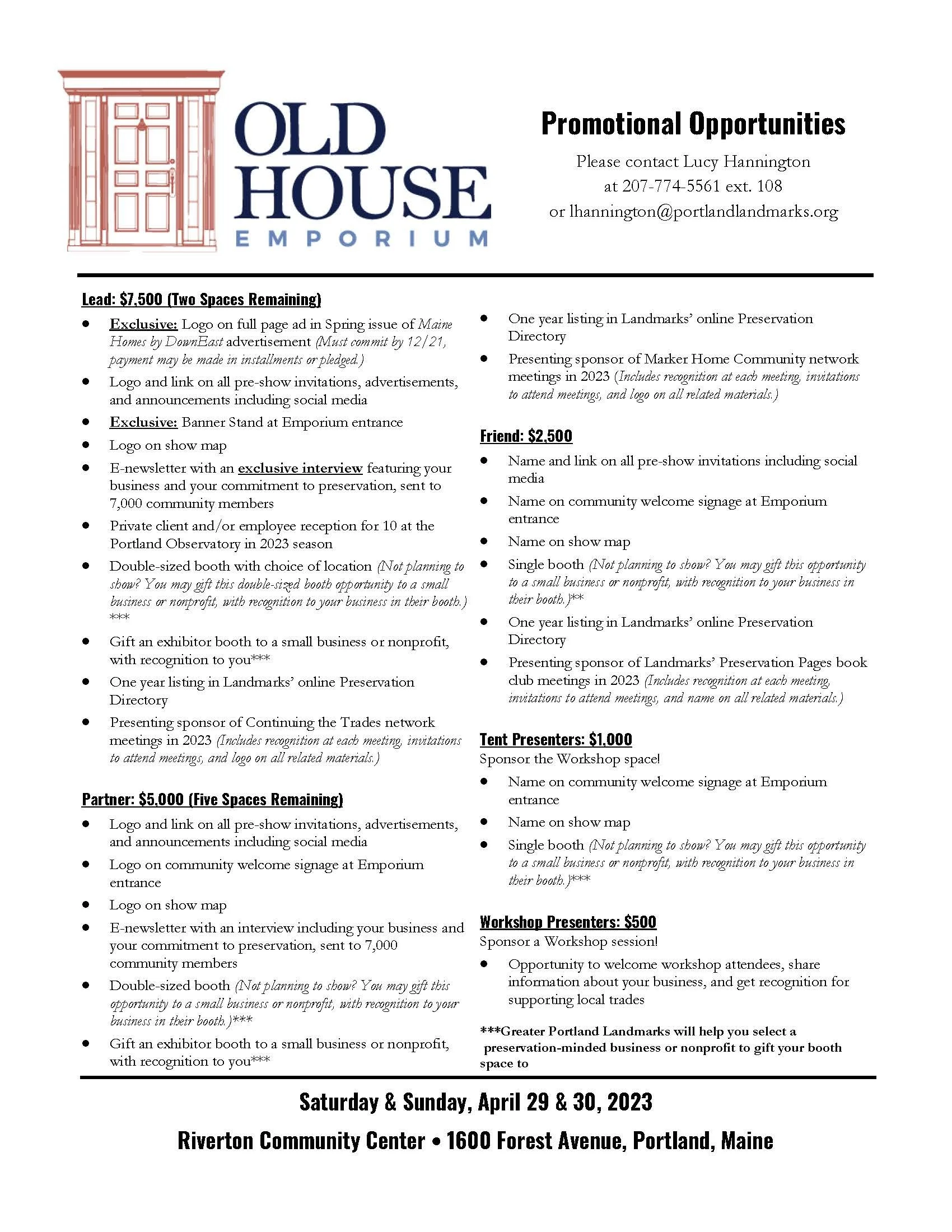 Greater Portland Landmarks - OHE 2023