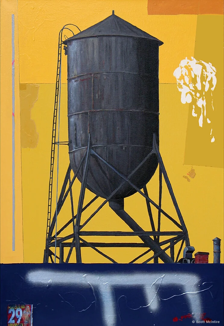 Scott McIntire, Black WatertankUrbanesque II, NYCAlex Ferrone Gallery