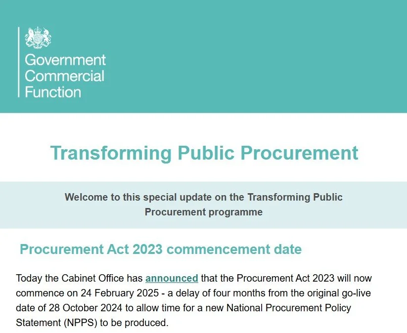 A good excuse? Delaying the Procurement Act 2023 to make procurement ...