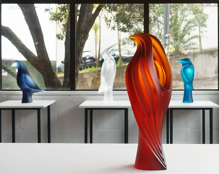 Mike crawford glass cast glass art new zealand