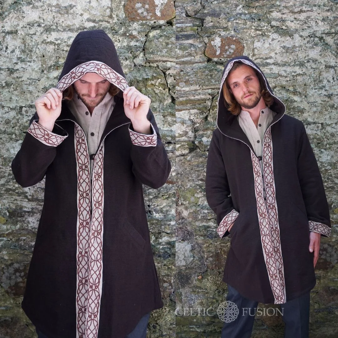 Sídhe Mens Handwoven Pagan Jacket — Celtic Fusion ~ Folklore Clothing