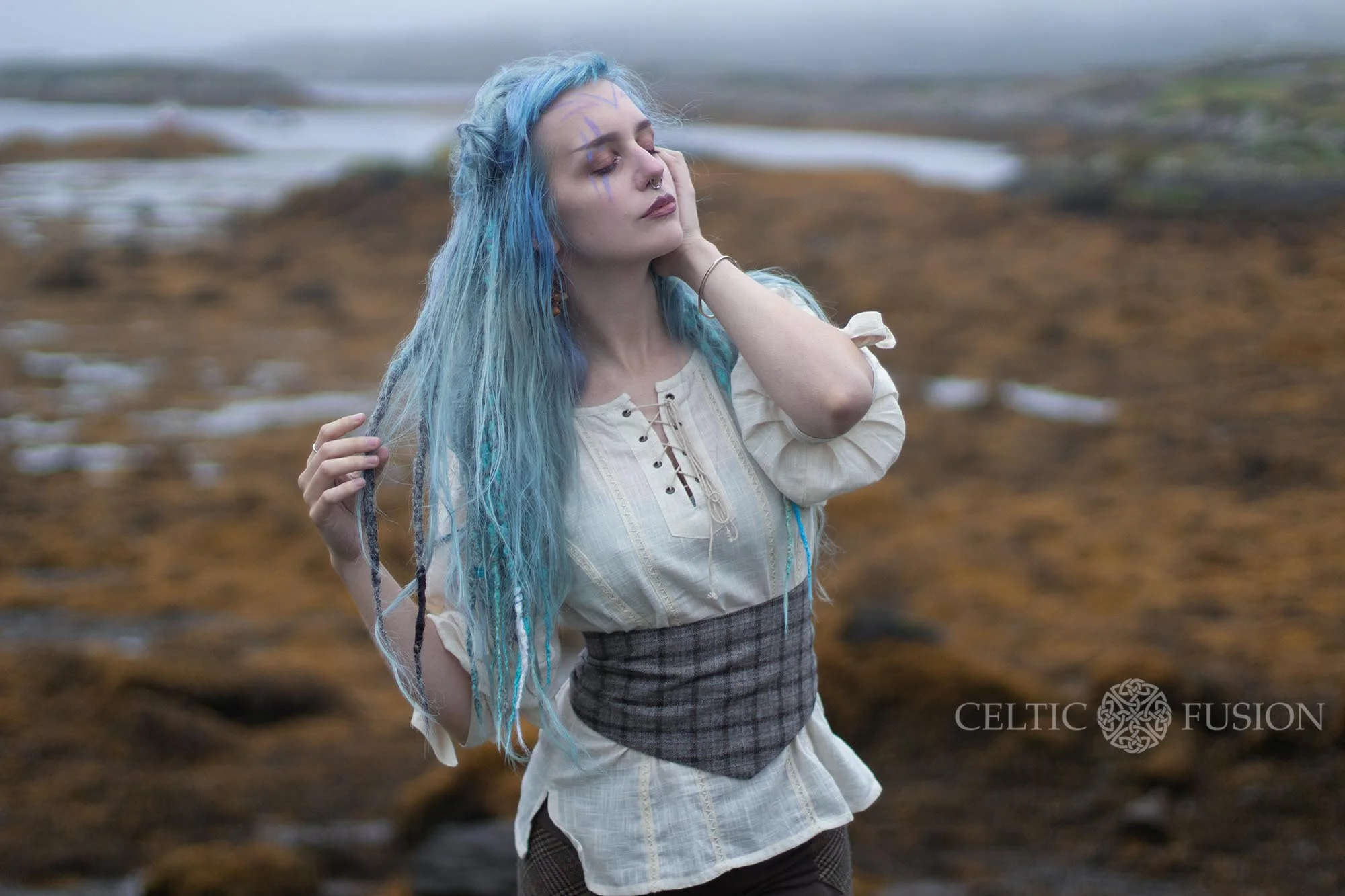 Slate Tweed Under Bust Corset Belt. Waspie Belt. Pagan Clothes — Celtic ...