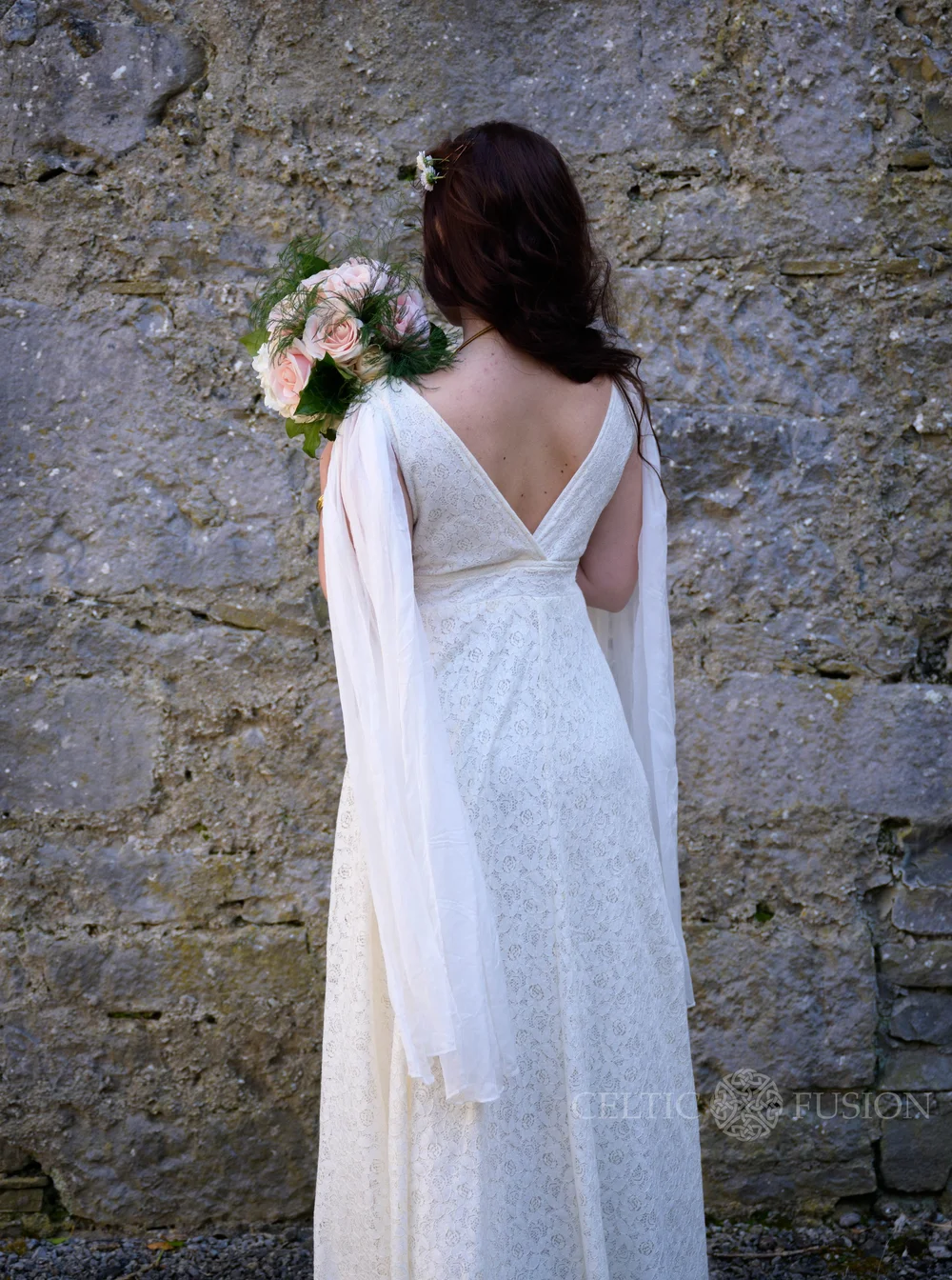 Traditional Blue Irish Wedding Dress