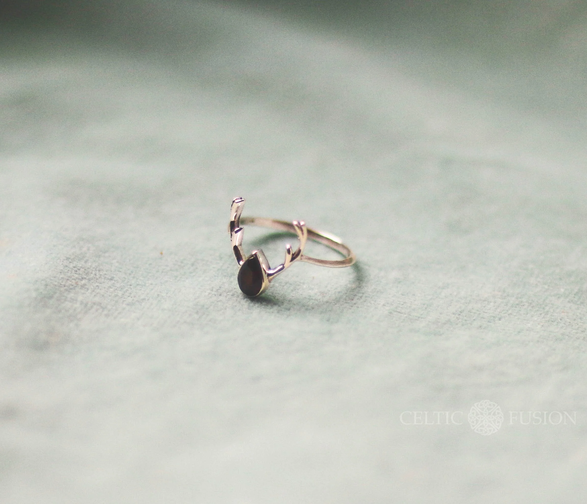 Labradorite Stag Ring — Celtic Fusion ~ Folklore Clothing