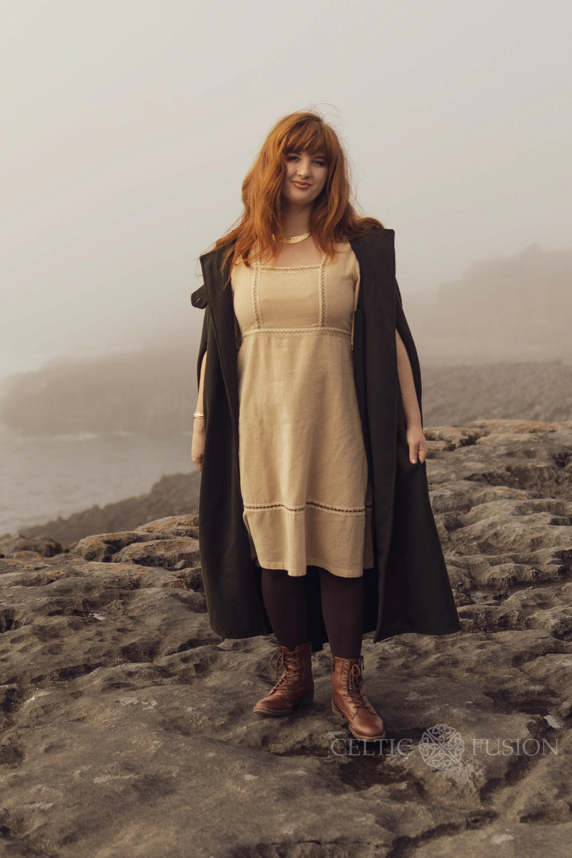 Maxi hooded wool cape — Celtic Fusion ~ Folklore Clothing
