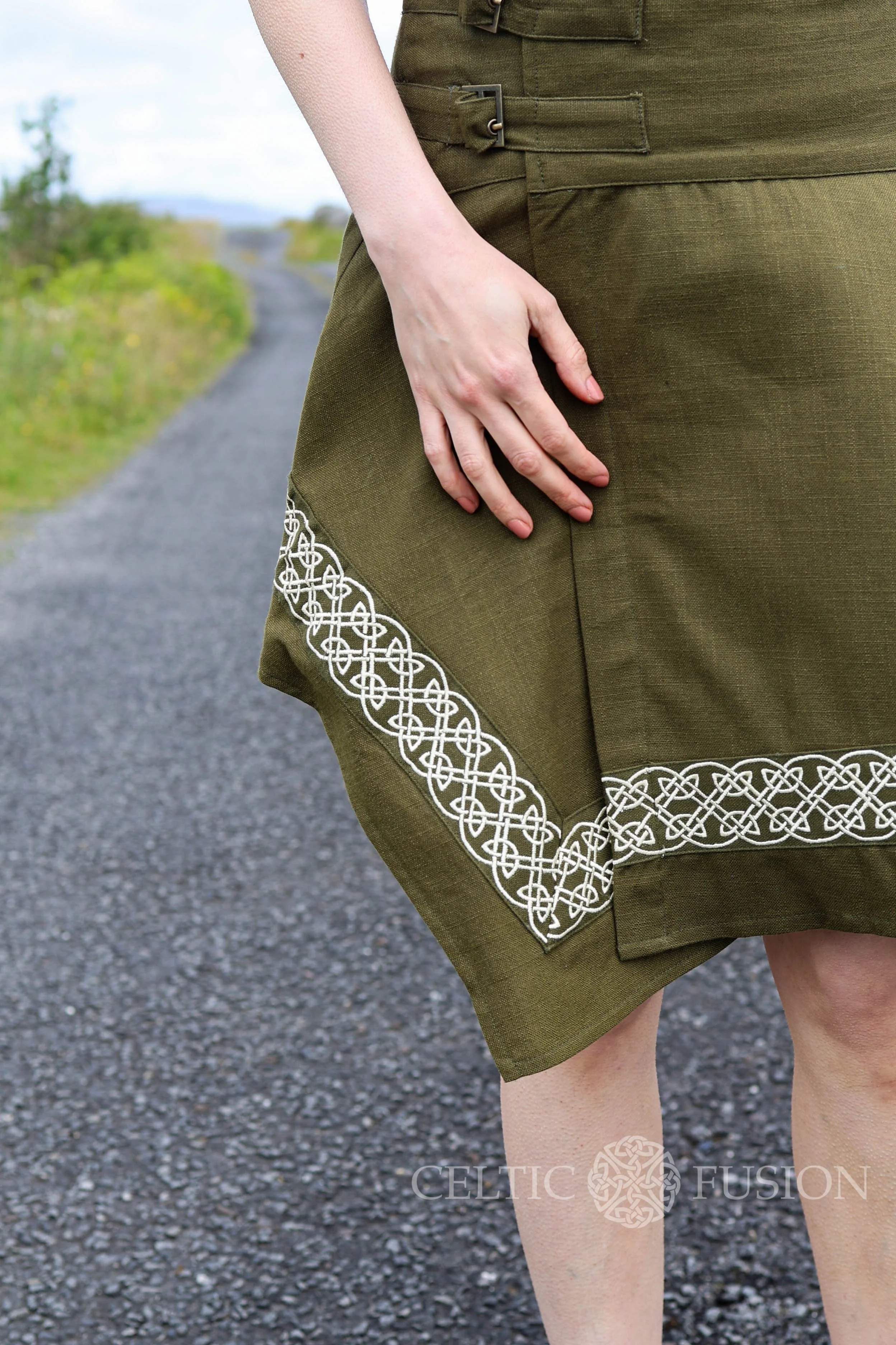 Aoibh Knotwork Wrap Skirt — Celtic Fusion ~ Folklore Clothing