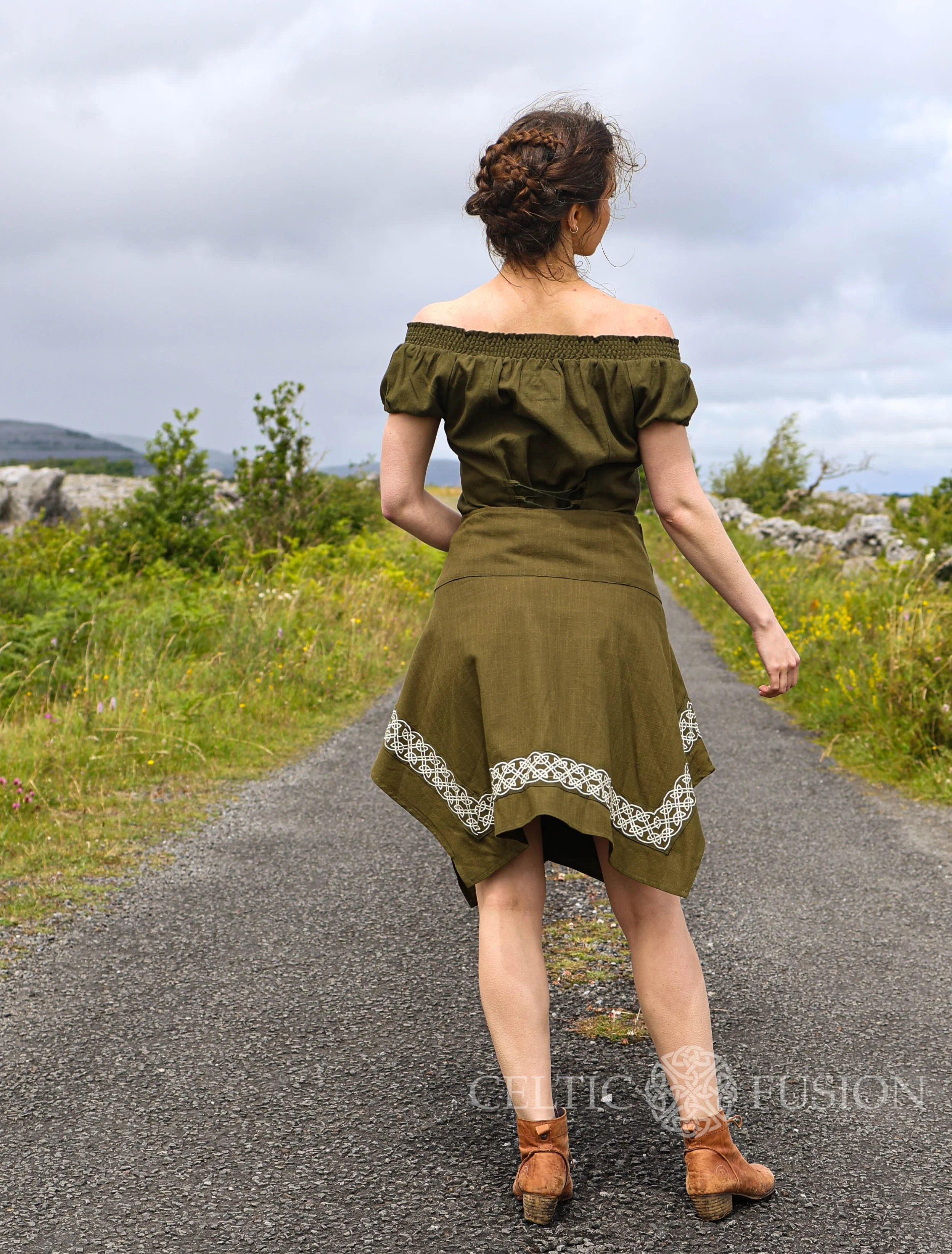 Aoibh Knotwork Wrap Skirt — Celtic Fusion ~ Folklore Clothing