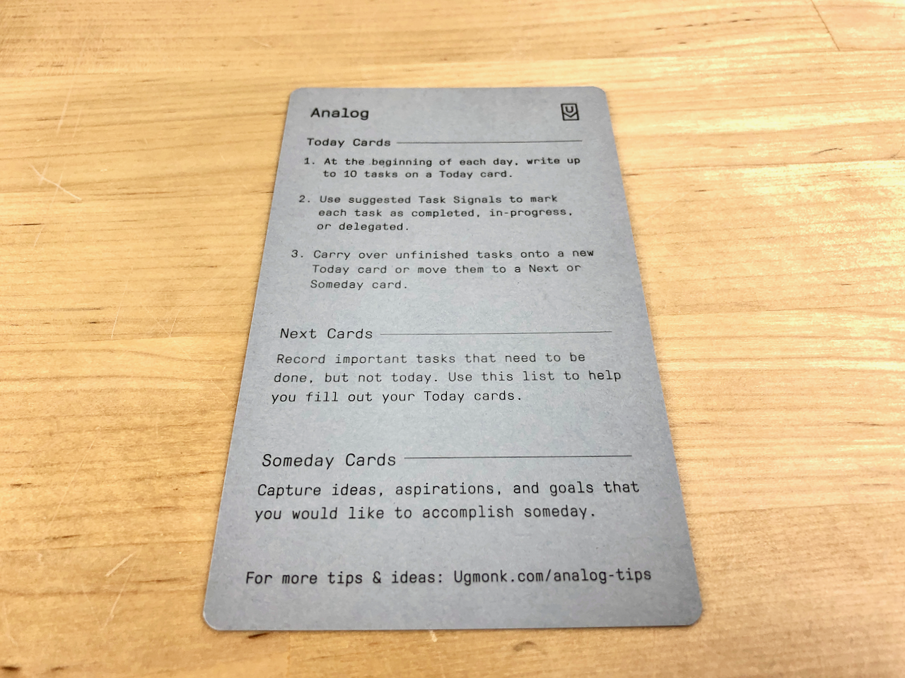 Analog - The desktop notecard productivity system. — Original Content Books