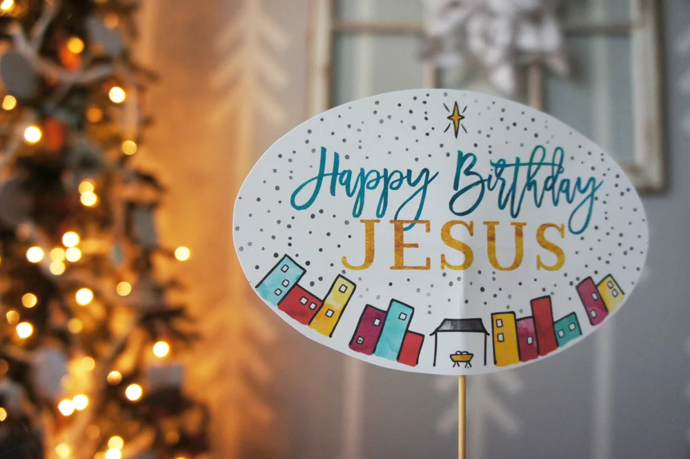Happy Birthday Jesus Cake Coloring Page