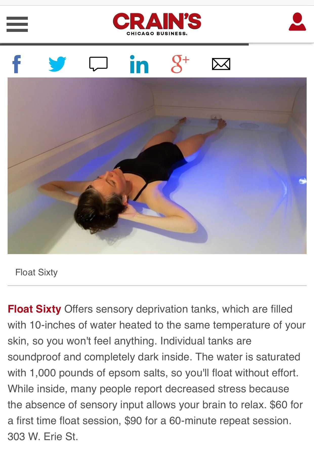 Crain’s Chicago Business highlights new “Rage Room” and Float Sixty ...