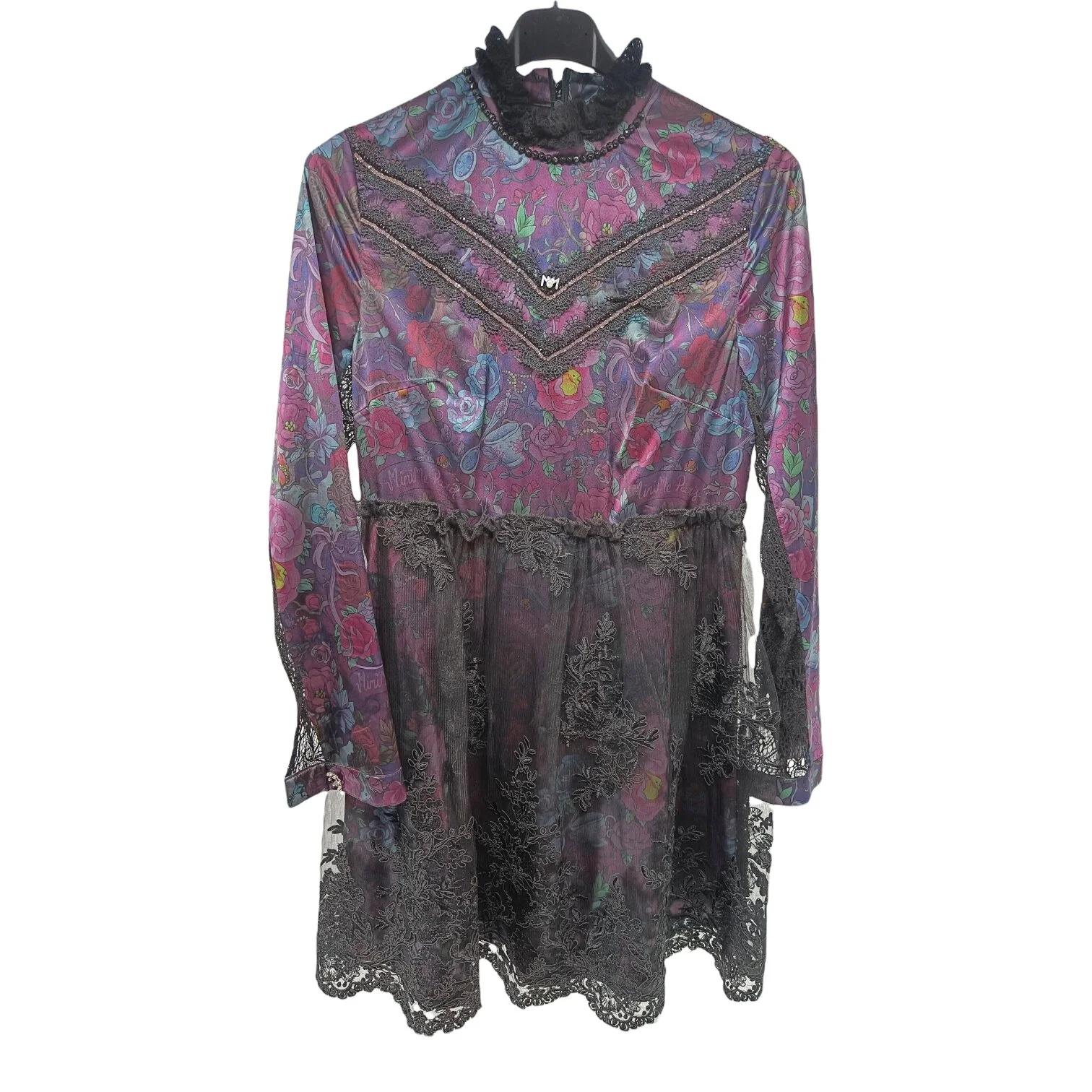 ROBE DARK ROSES AND LACE — MiniMe Paris