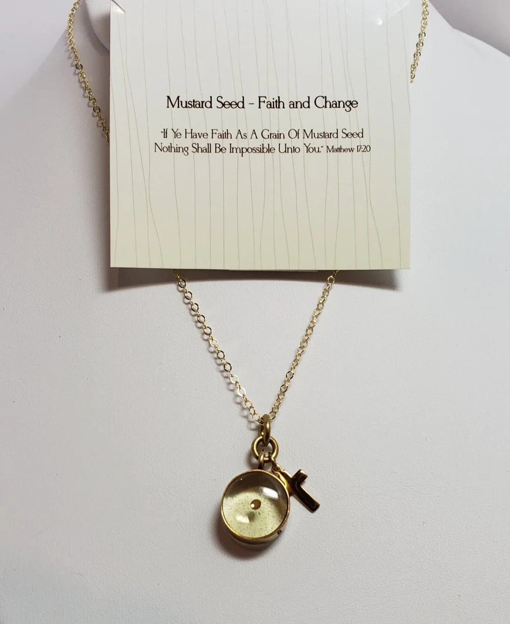Mustard Seed Cross Necklace