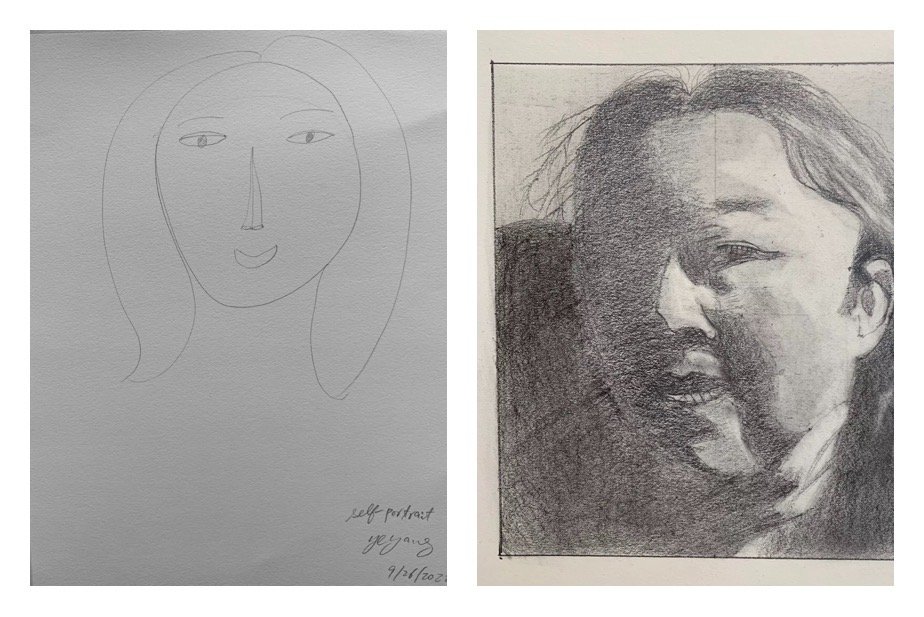 Before & After Student Drawings — Drawing on the Right Side of the Brain