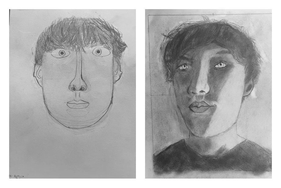 Before & After Student Drawings — Drawing on the Right Side of the Brain