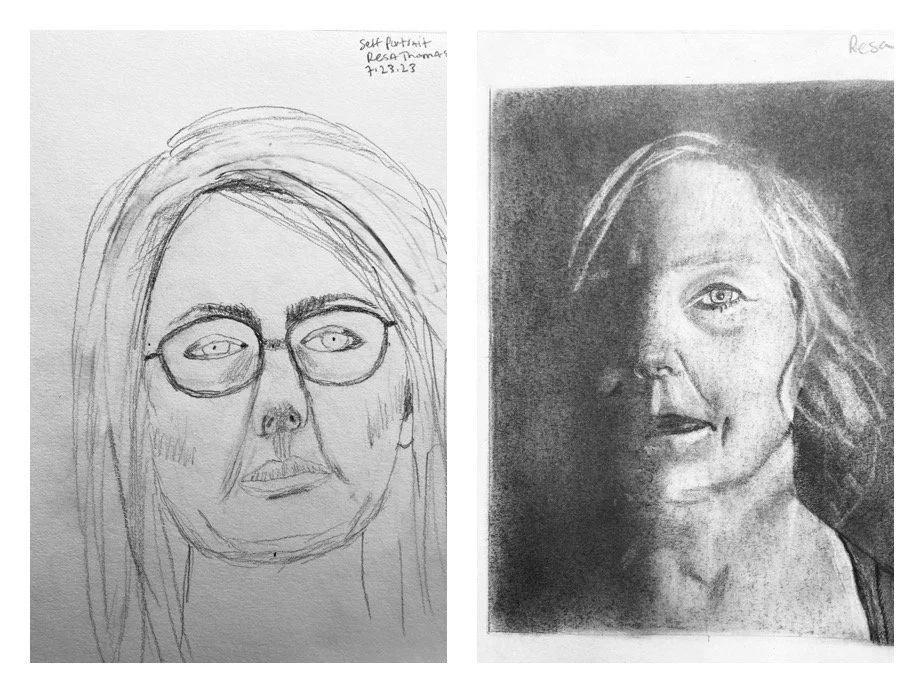 Before & After Student Drawings — Drawing on the Right Side of the Brain