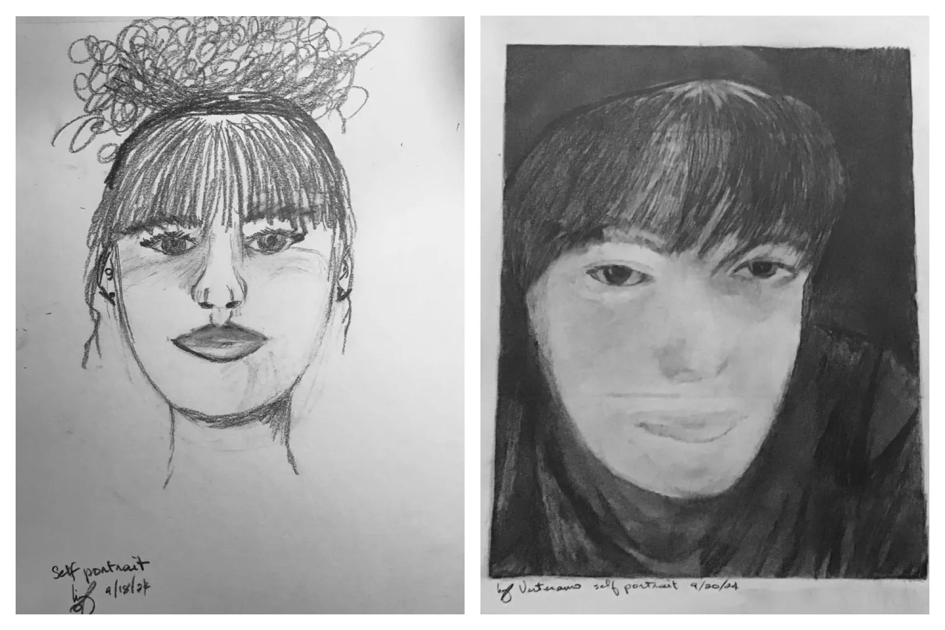 Before & After Student Drawings — Drawing on the Right Side of the Brain