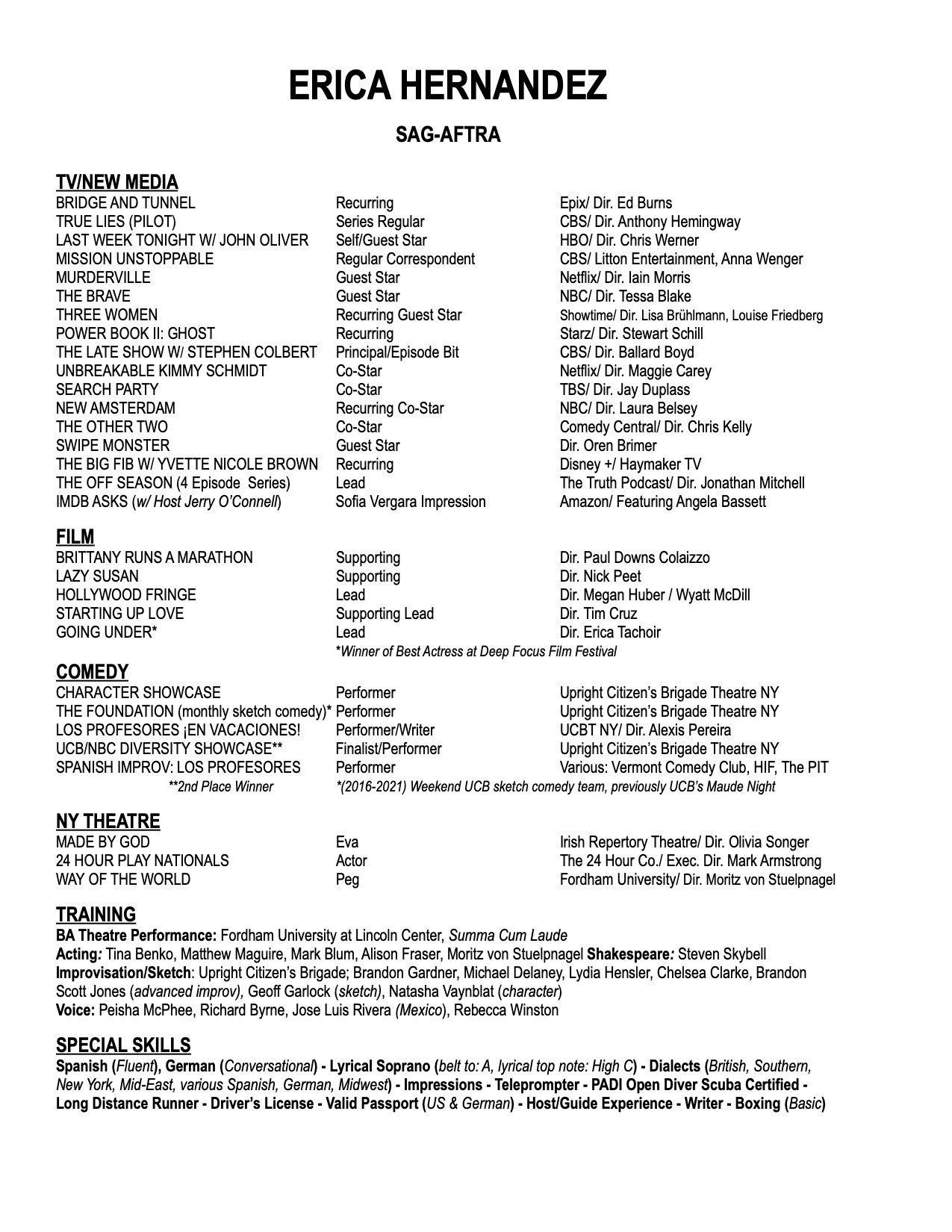 Resume — Erica Hernandez