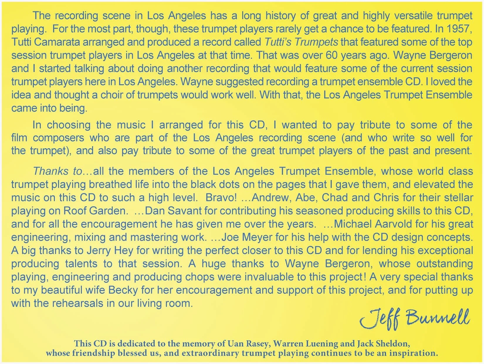 Los Angeles Trumpet Ensemble-Homage CD — Wayne Bergeron