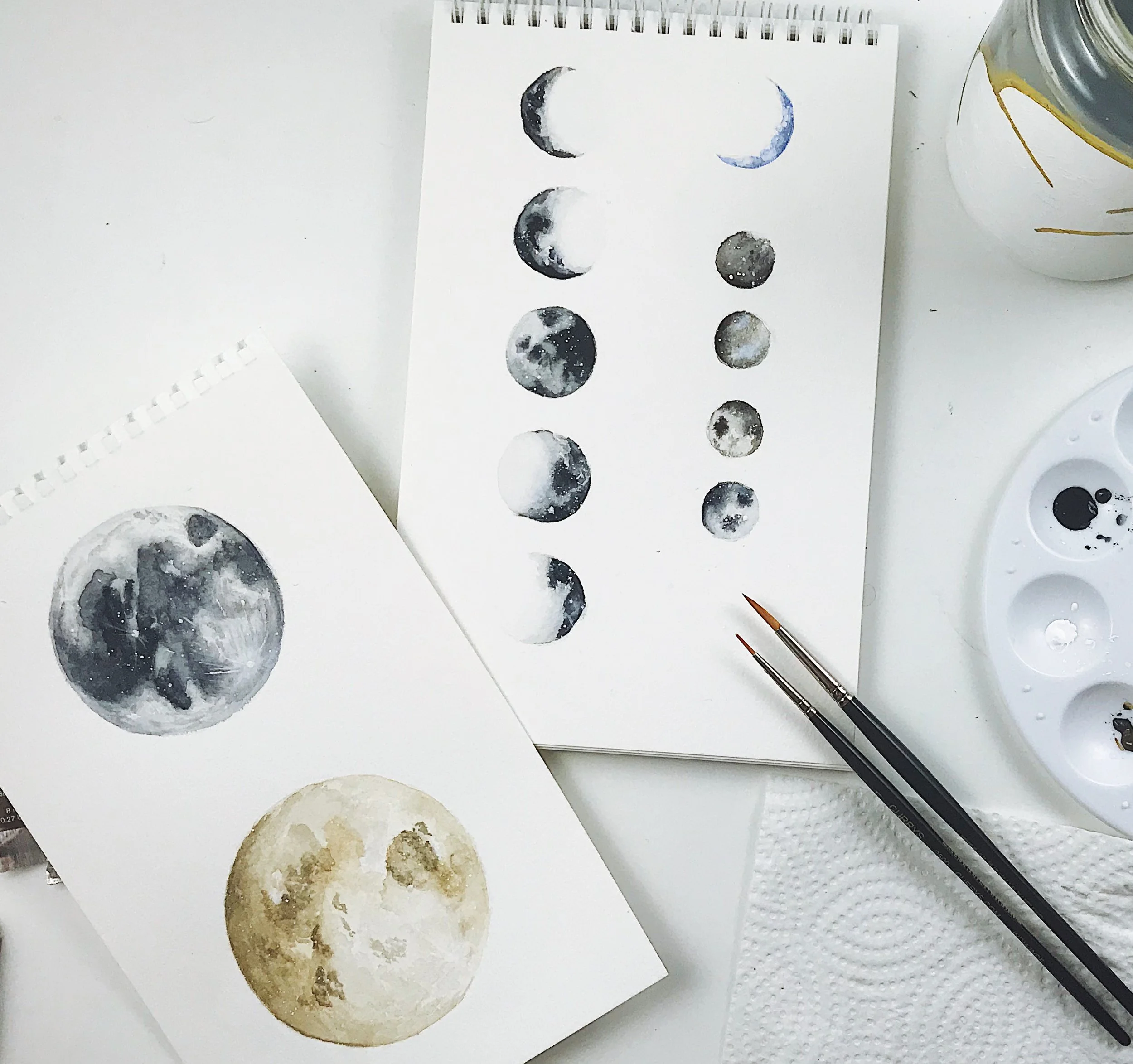 How To Paint A Watercolour Moon — Plant Based Bride