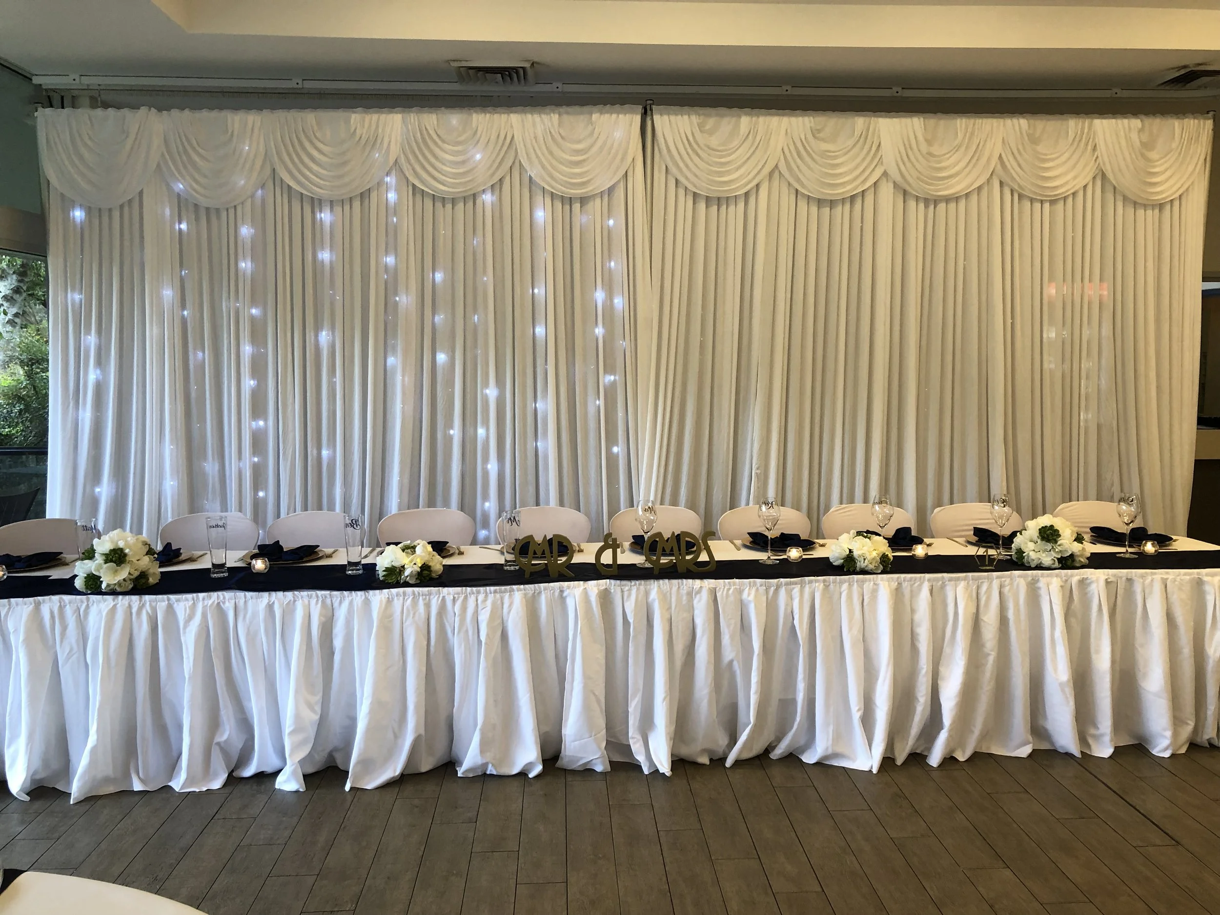 Satin backdrop — Celebration Set Ups