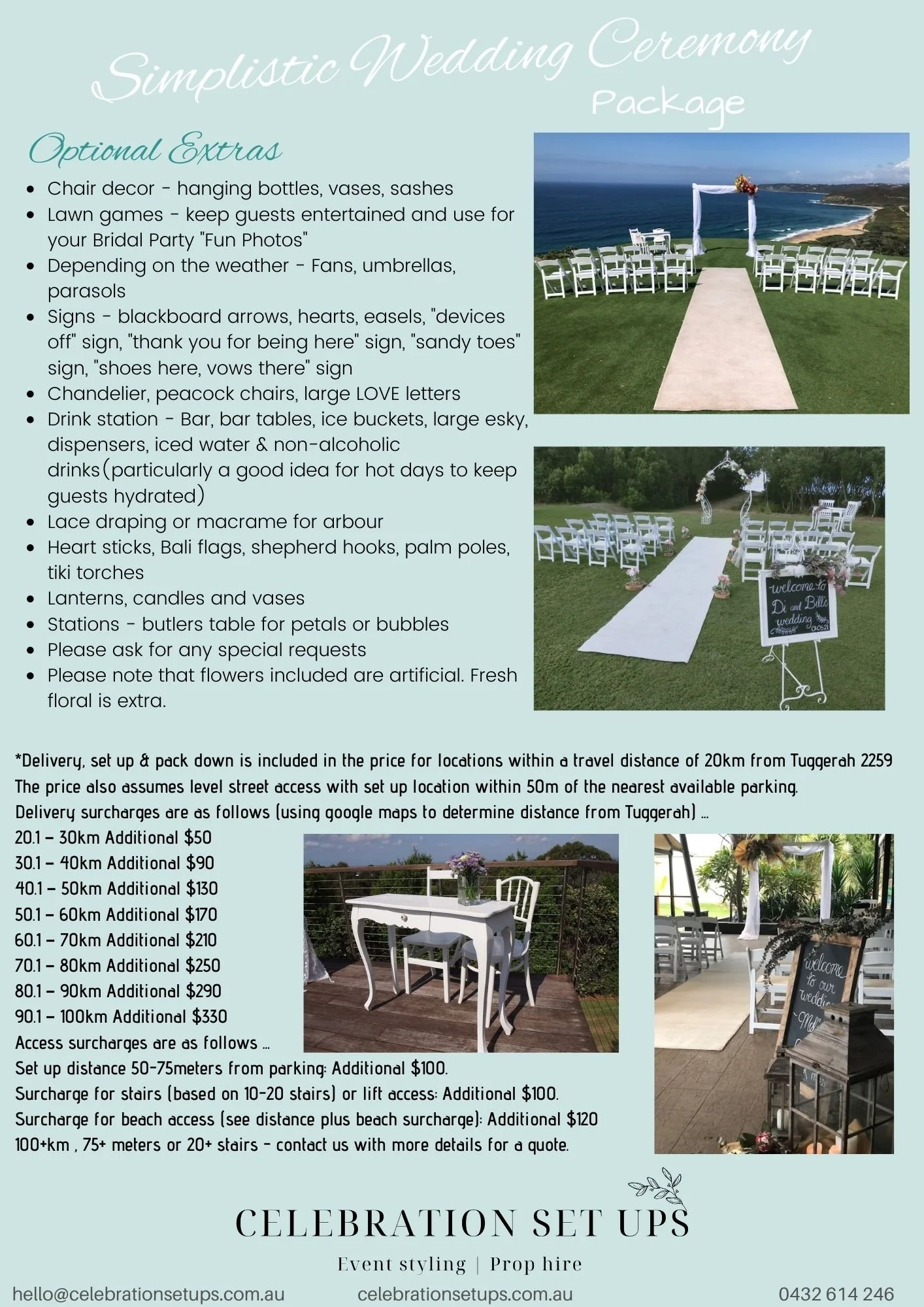 Wedding Ceremony Packages — Celebration Set Ups