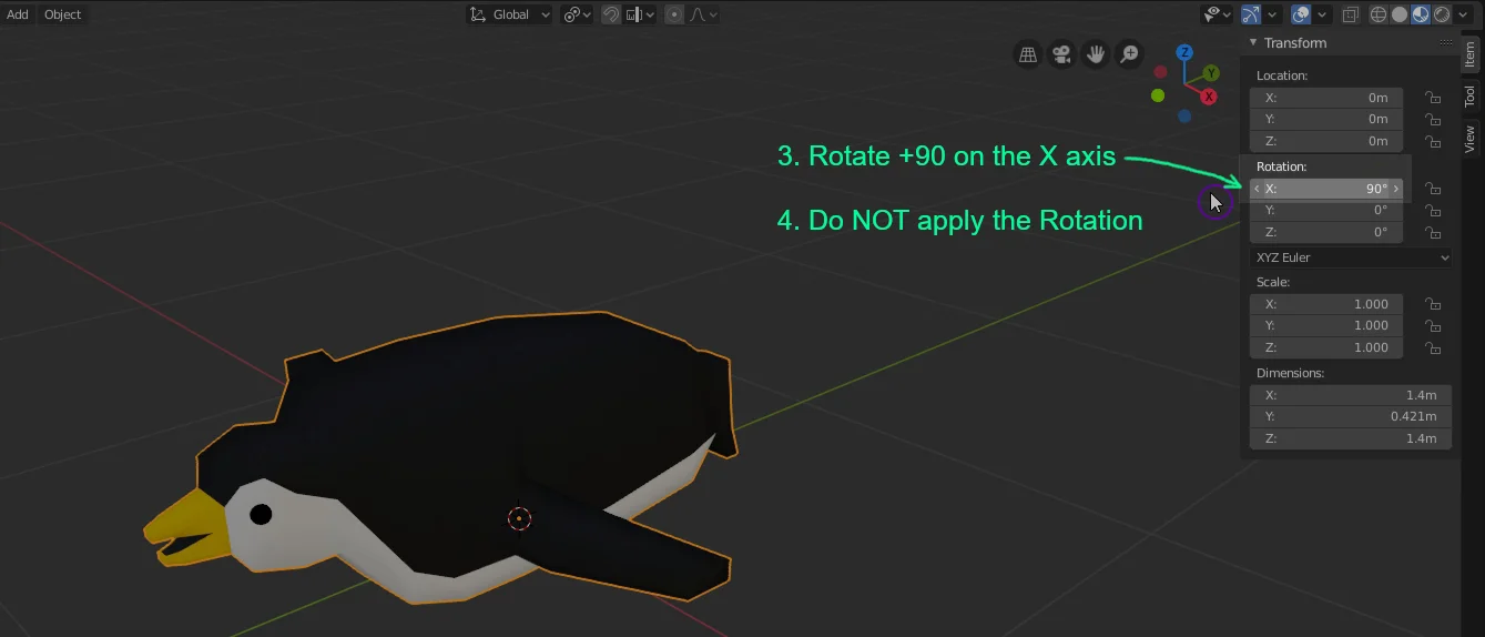 Blender to Unity Export - Correct Scale/Rotation — Immersive Limit