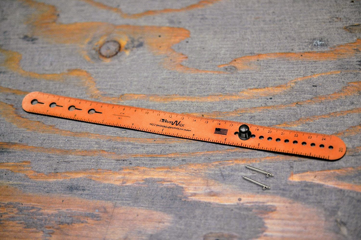 Pebble Time Round 20mm Kit - Ruler Stud Passthrough Leather Watch Strap ...