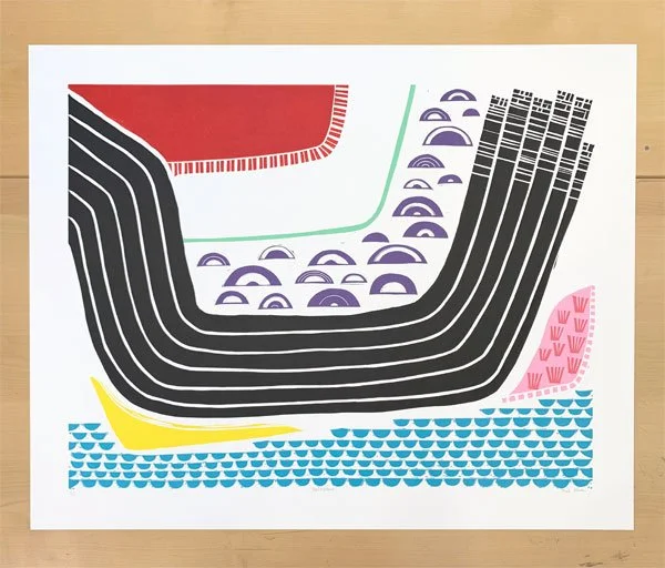Recent Linocut Prints by Rich Fowler — Linocut Artist | Boarding All Rows