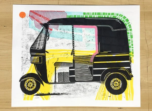 Recent Linocut Prints by Rich Fowler — Linocut Artist | Boarding All Rows