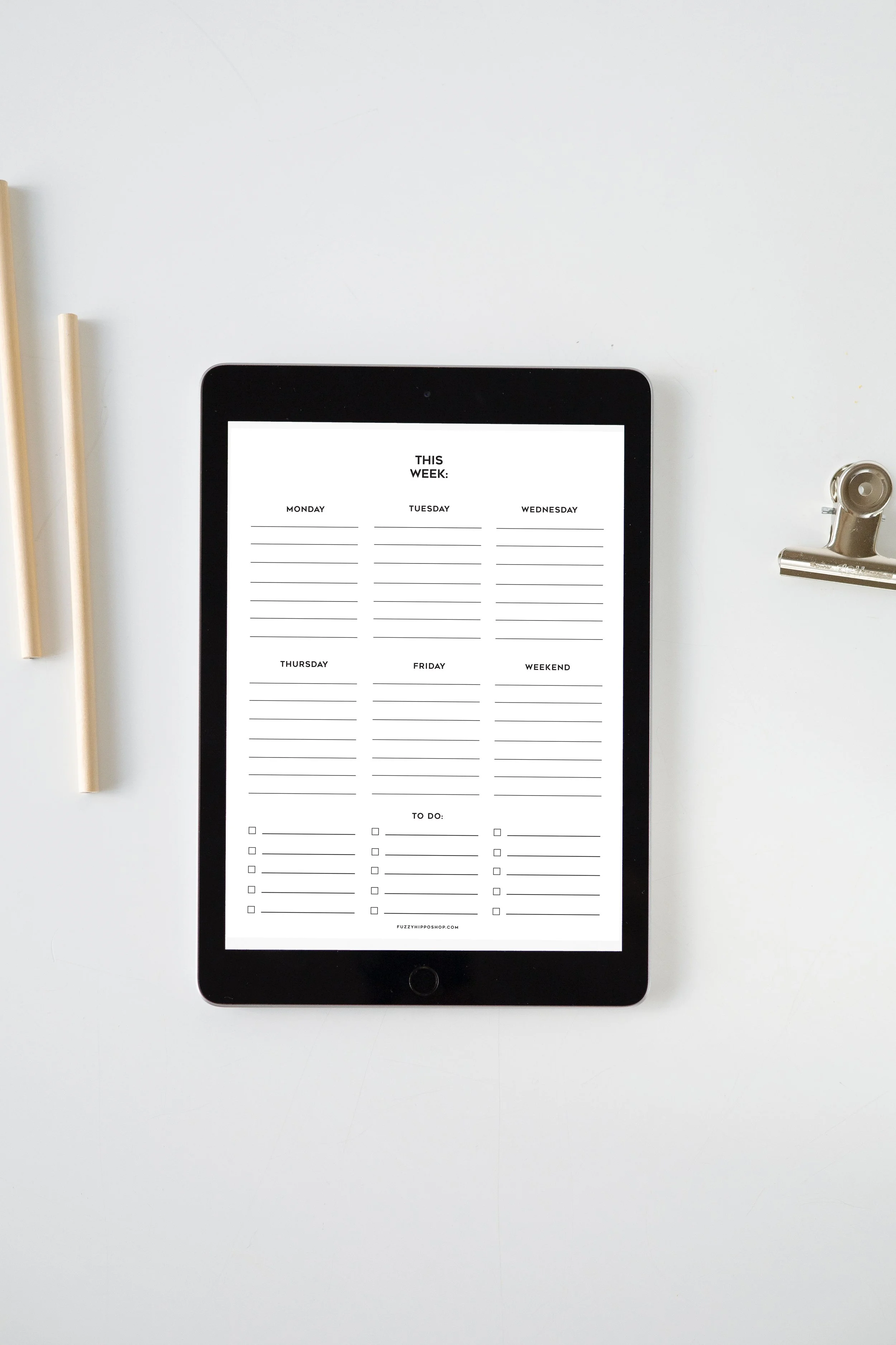 This Week Desk Planner Printable List Maker Fuzzy Hippo Shop