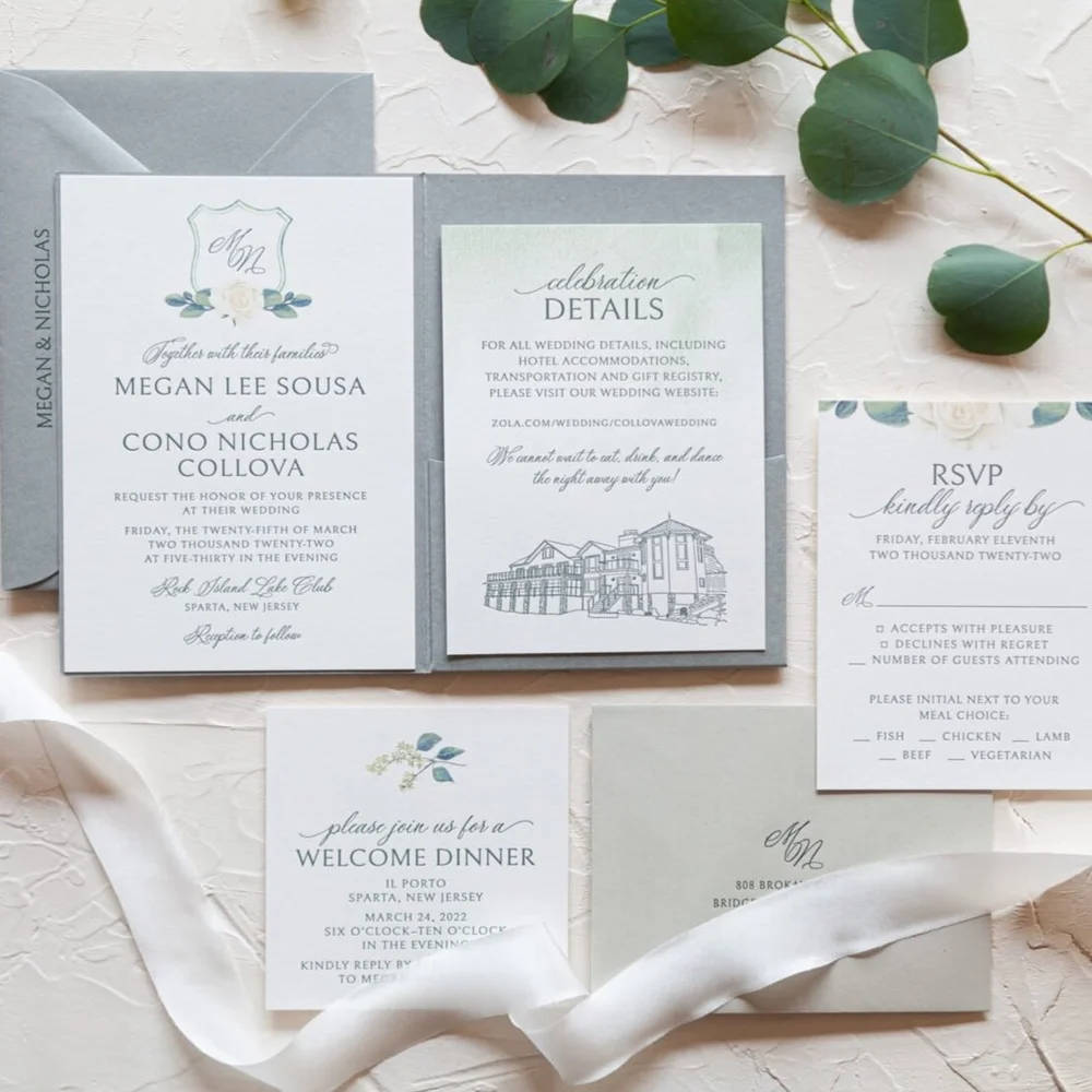 Custom Wedding Invitation Design & Letterpress Printing