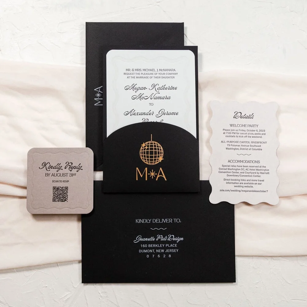 Custom Wedding Invitation Design & Letterpress Printing