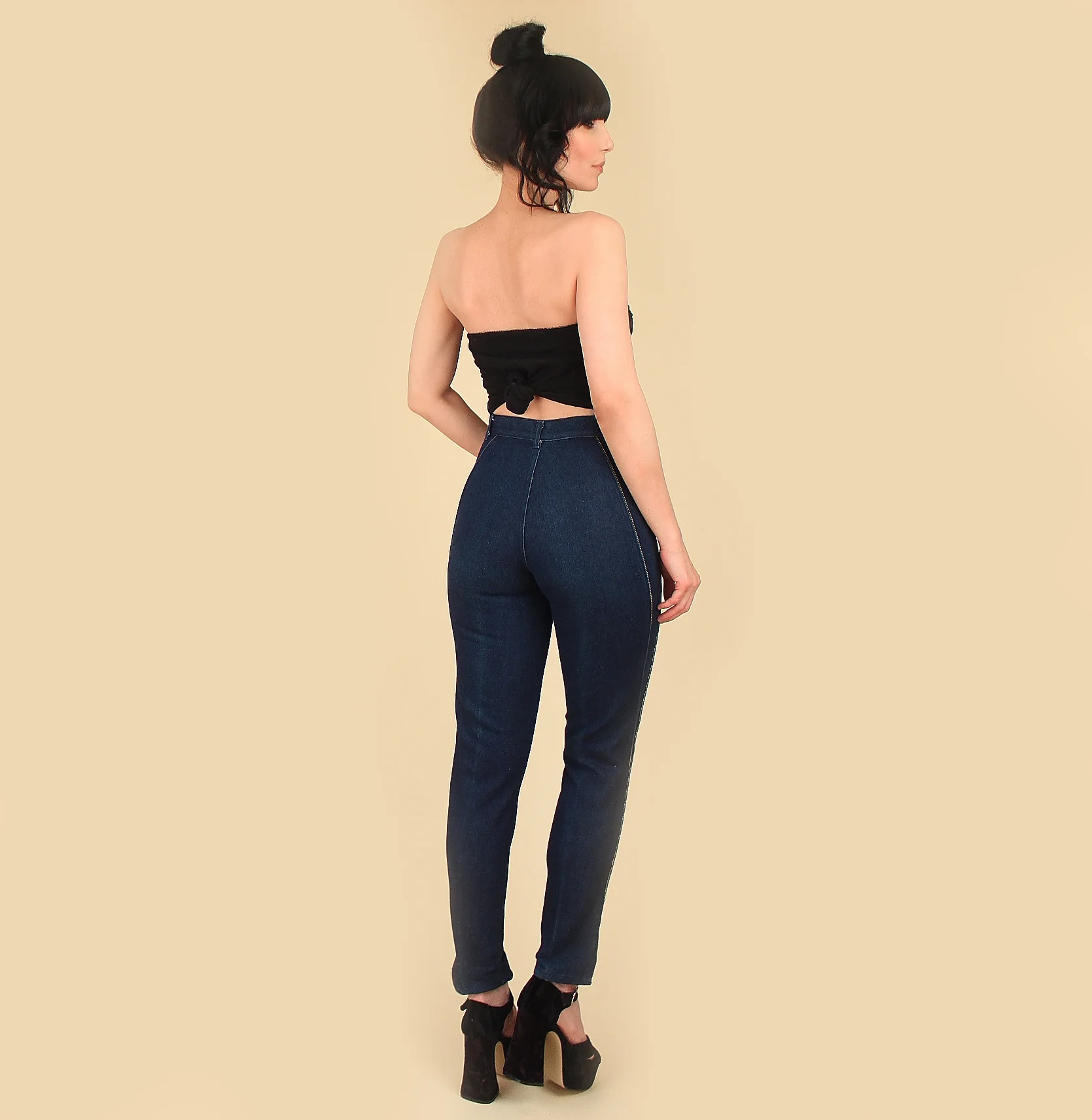 Vintage 80s High Waisted Jeans // Rare Contour Zipper Details // by ...