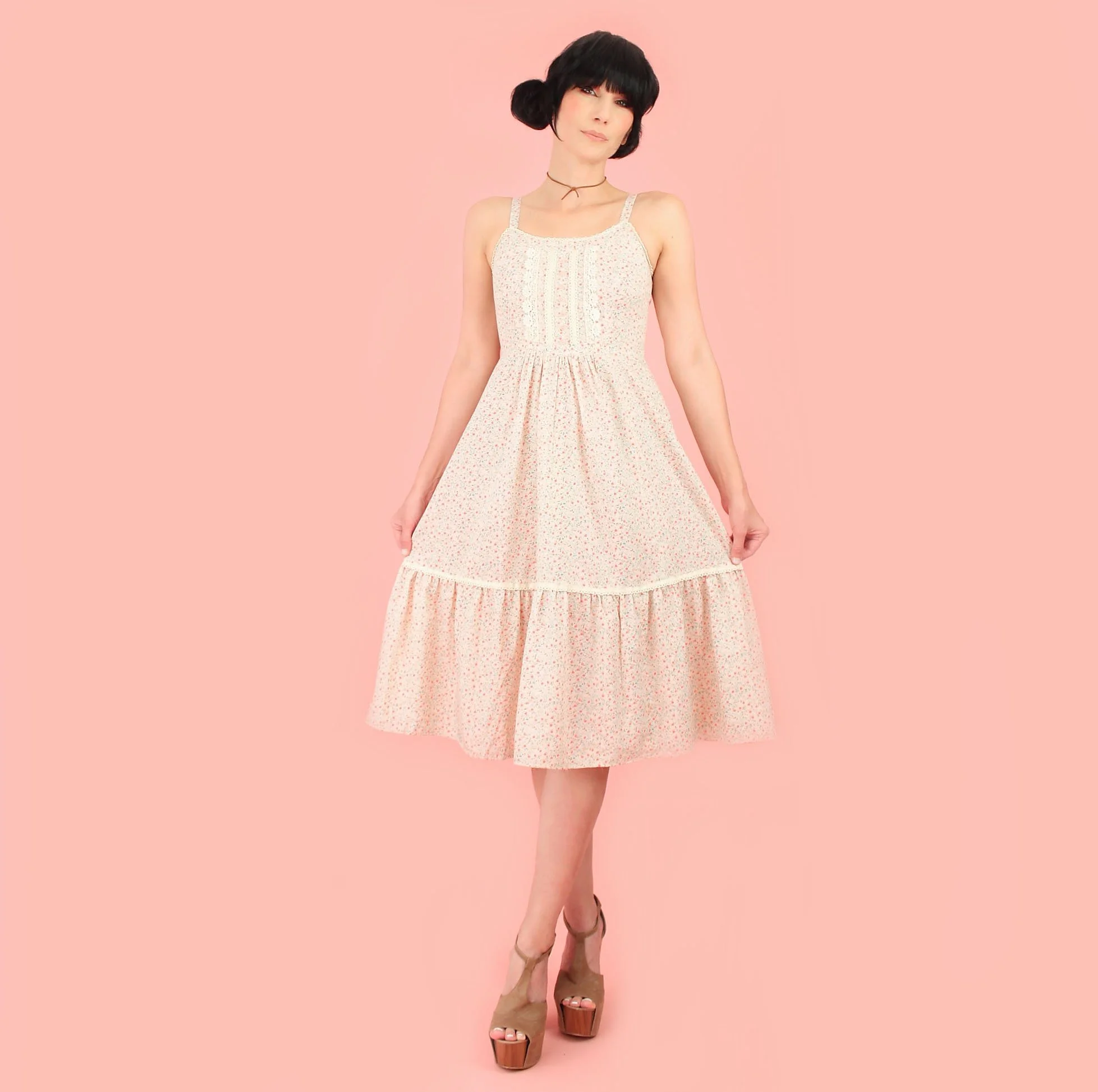 Stunning Vintage Floral Fishnet White Cotton Crochet Maxi Dress ...