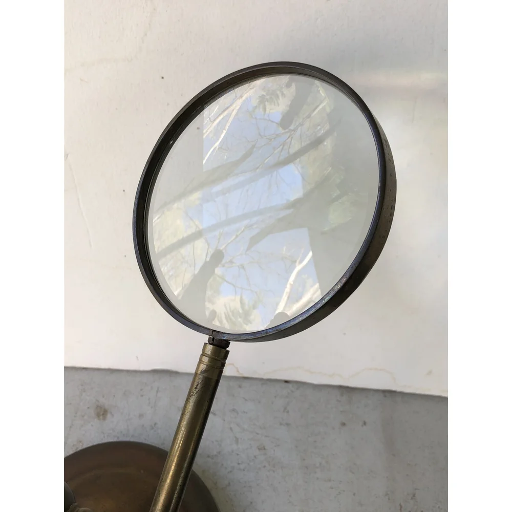 Antique Magnifying Glass On Stand