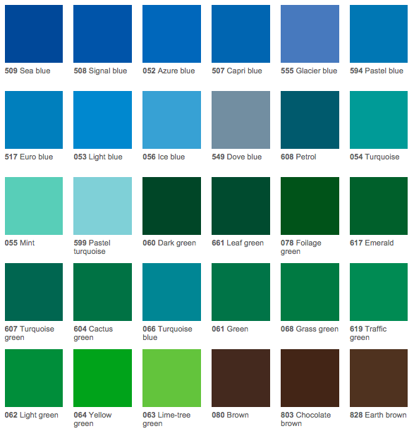 Wrap 'N Graphics Vinyl Color Chart