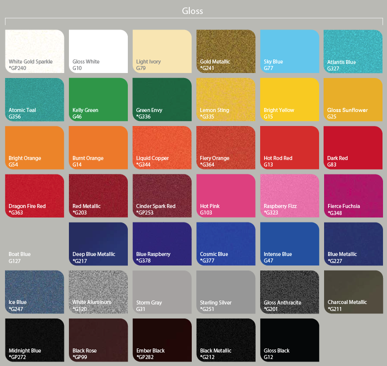Wrap 'N Graphics Vinyl Color Chart