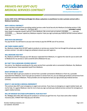 Medicare OPT-OUT FORM — Don Elium Psychotherapy