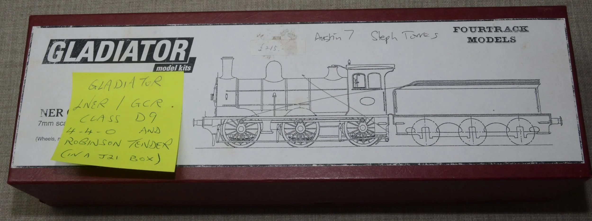 Gladiator Kit for a GCR/LNER/BR Class D9 (GCR Class 11D) 4-4-0 and ...