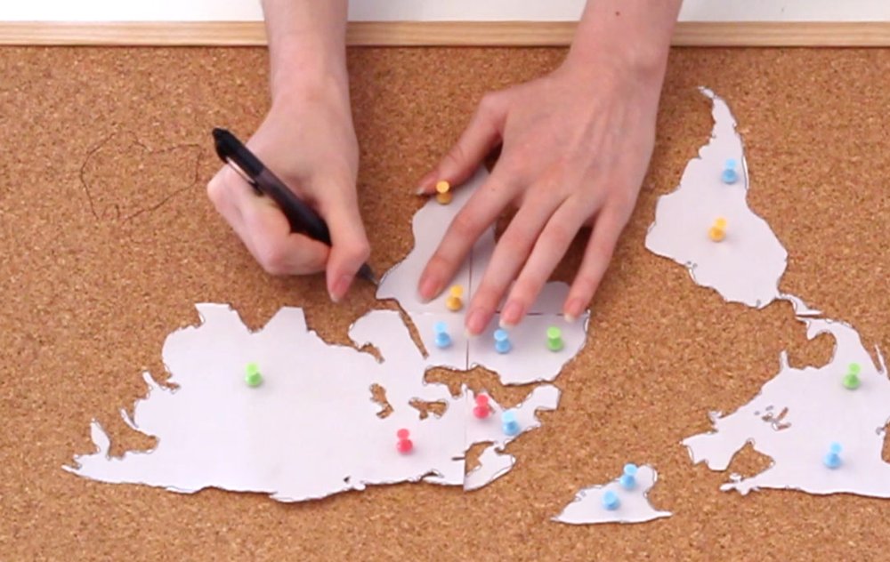 DIY Cork Board Map — Doodle and Stitch