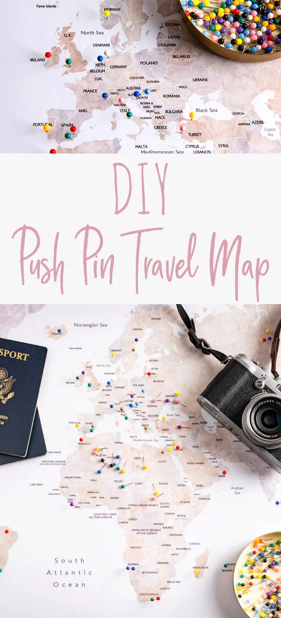 DIY Travel Pin Cork board Map — Doodle and Stitch