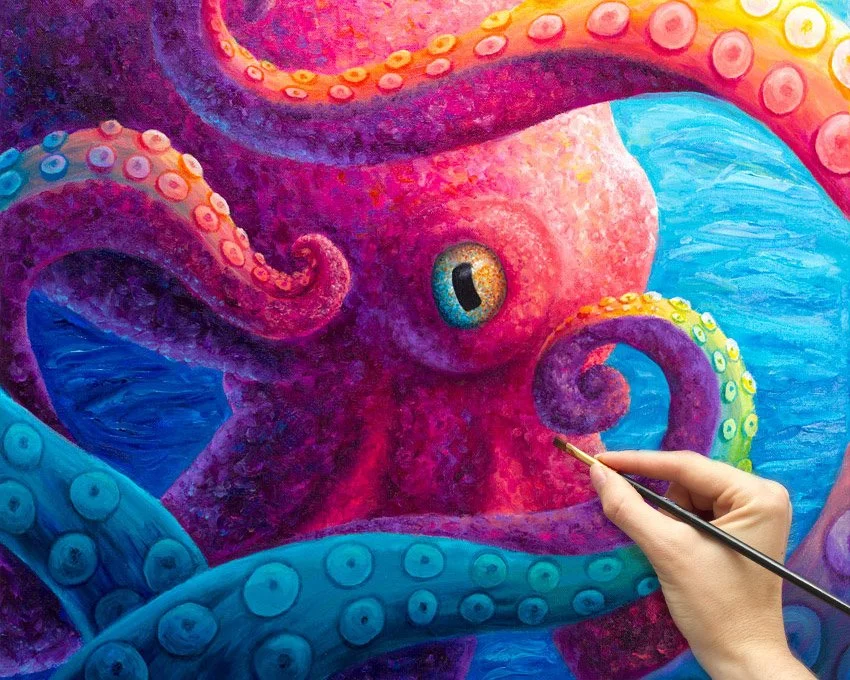 Colorful Octopus Drawings